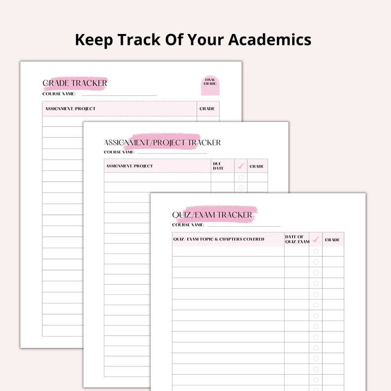 Blush Pink Student Planner, Printable Student Planner, Goodnotes ...