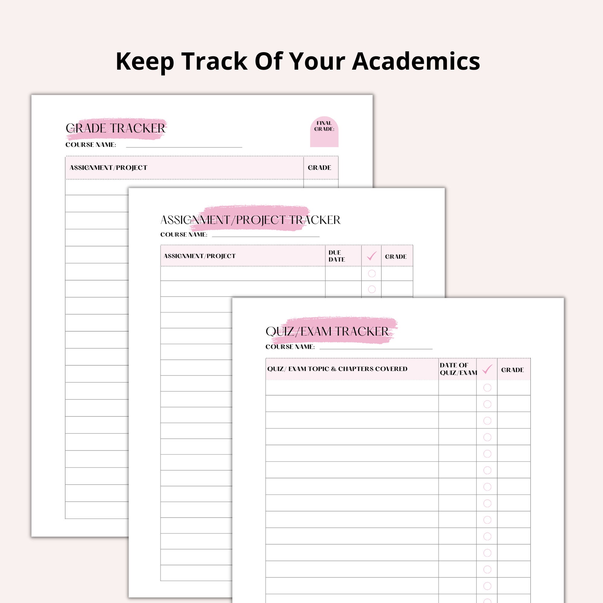 Blush Pink Student Planner, Printable Student Planner, Goodnotes ...