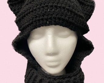 Crochet Cat Ear Balaclava - Etsy