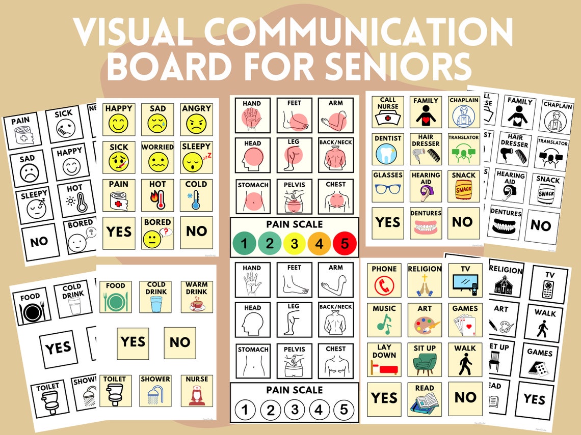 Senior Adult/geriatric Communication Board for Non Verbal/limited ...