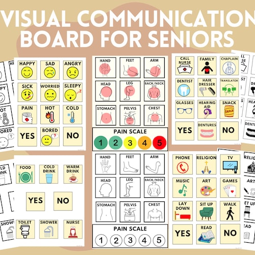 Senior Adult/geriatric Communication Board for Non - Etsy