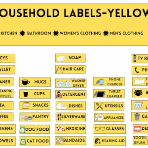 Yellow Printable Household Memory Labels for Dementia/memory Loss ...