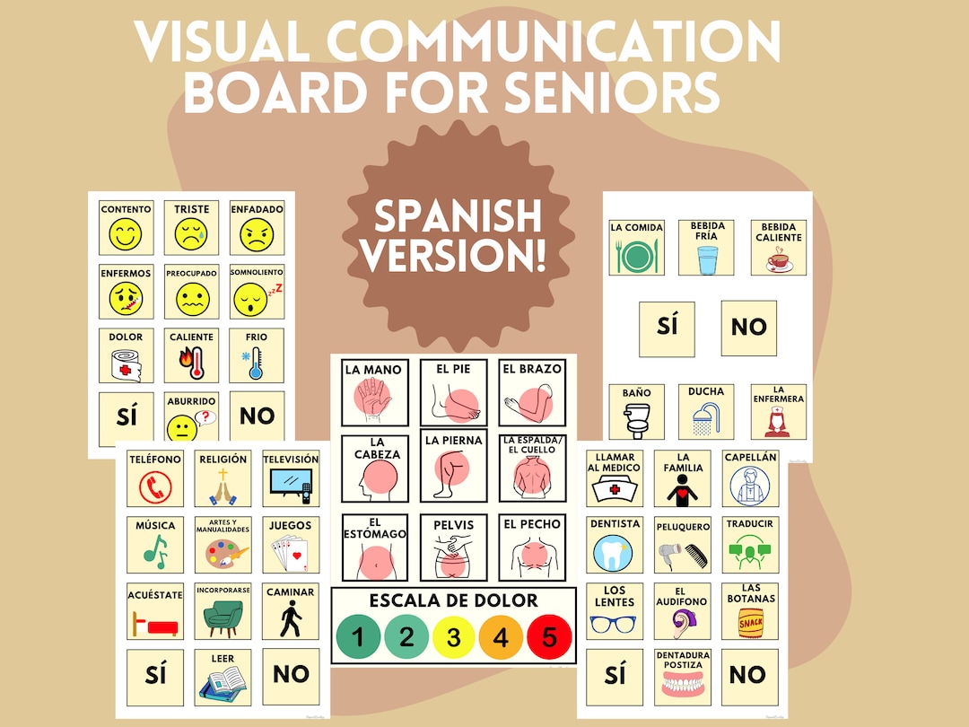 Spanish Senior Adult/geriatric Communication Board for Non Verbal ...