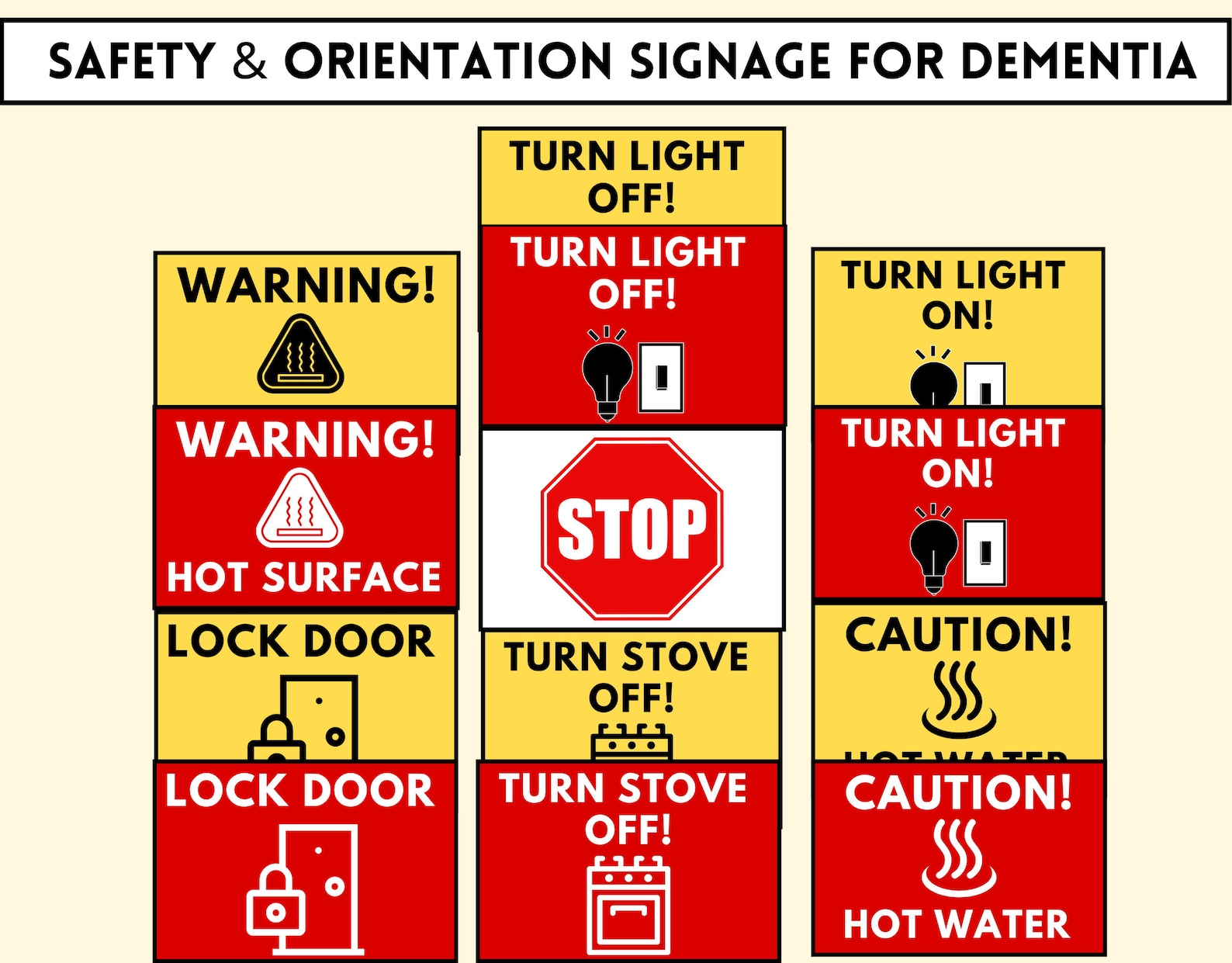 Dementia Friendly Orientation/safety/household/wayfinding Signage ...