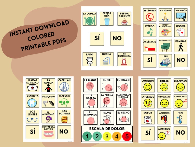 Spanish Senior Adult/geriatric Communication Board for Non Verbal ...