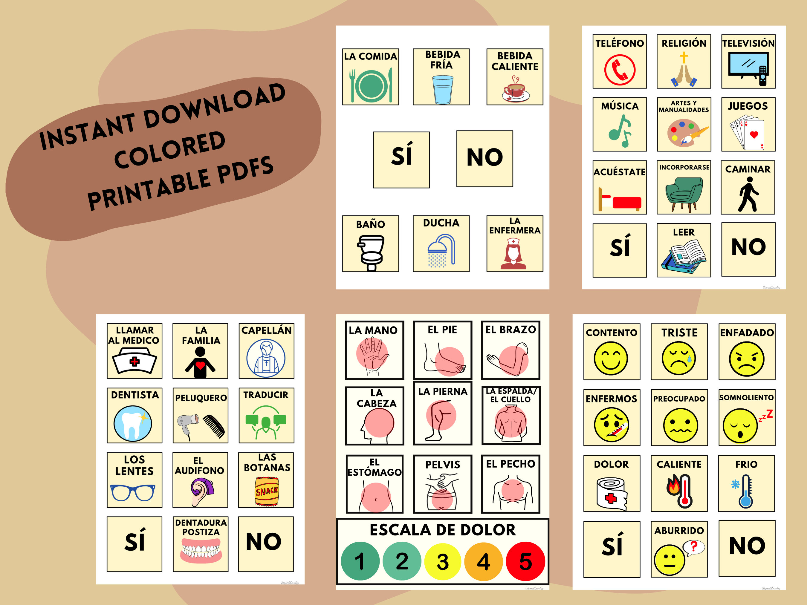 Spanish Senior Adult/geriatric Communication Board for Non Verbal ...