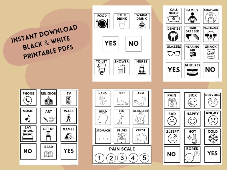 Senior Adult/geriatric Communication Board for Non Verbal/limited ...