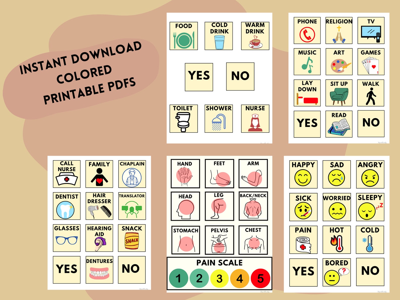 Senior Adult/geriatric Communication Board for Non Verbal/limited ...