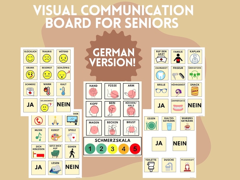 German Senior Adult/geriatric Communication Board for Non Verbal ...