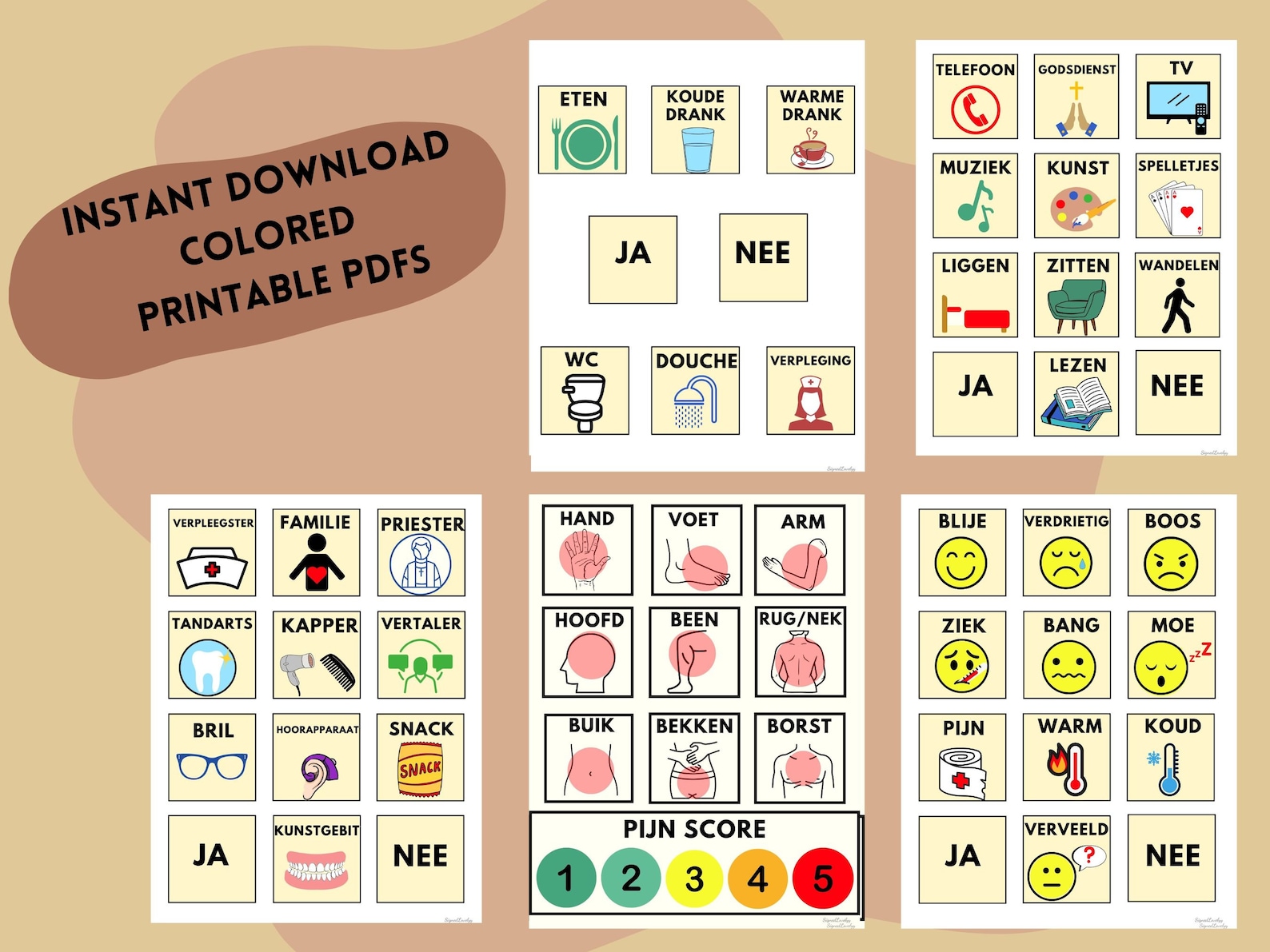 Dutch Senior Adult/geriatric Communication Board for Non Verbal/limited ...