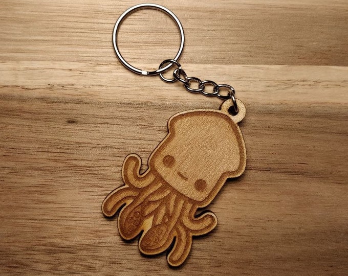 Keychain Cute Squid, Digital File, Laser Cut File, Svg, Pdf and ...