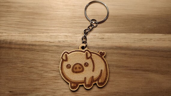 Keychain Cute Pig Digital File Laser Cut File Svg Pdf and - Etsy