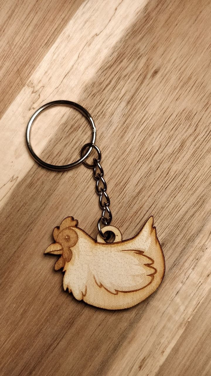 Keychain Chicken, Digital File, Lightburn, Svg, Pdf Cut File - Etsy