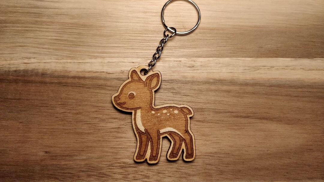 Keychain Cute Deer,digital File, Laser Cut File, Svg, Pdf and Lightburn ...