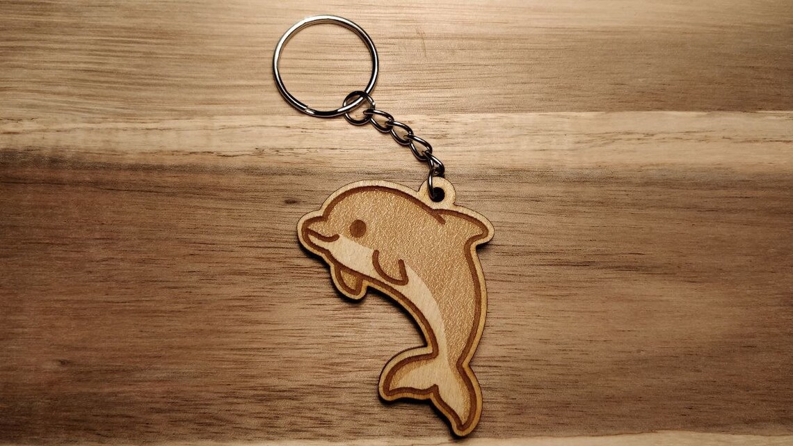 Keychain Cute Dolphin, Digital File, Laser Cut File, Svg, Pdf and ...