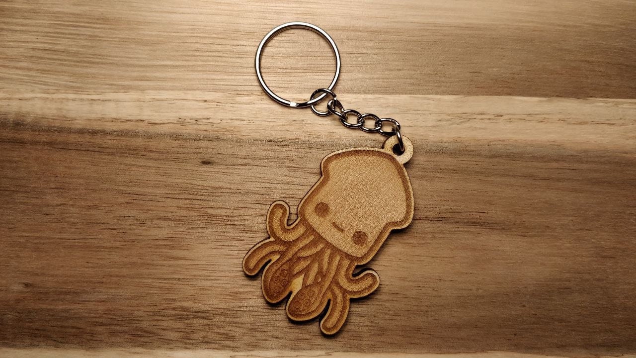 Keychain Cute Squid, Digital File, Laser Cut File, Svg, Pdf and ...