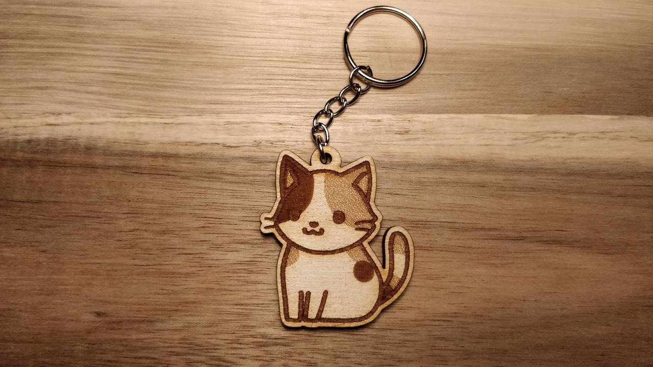 Keychain Cute Kitty Cat, Digital File, Laser Cut File, Svg, Pdf and ...