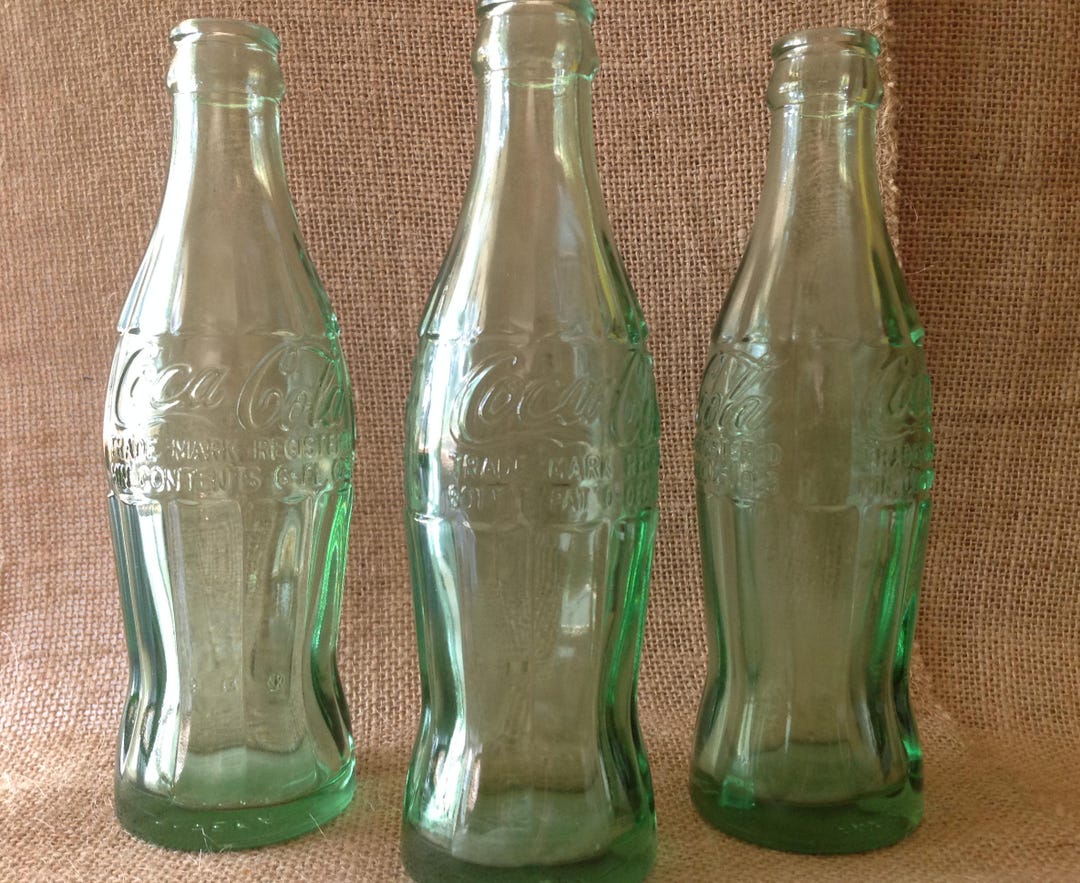 Vintage COKE Green Hobbleskirt Bottles, Set of 3 - Etsy