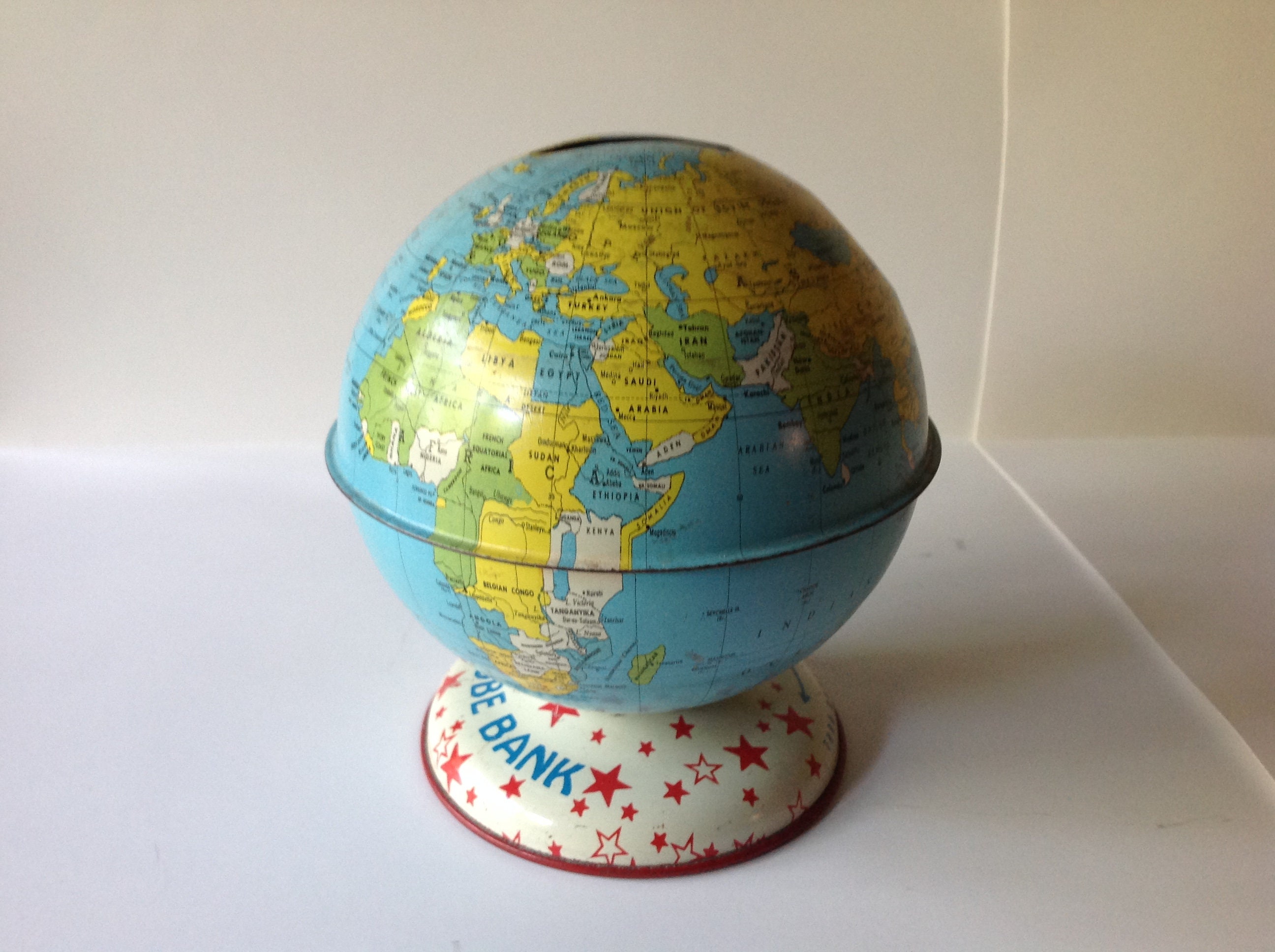 Vintage the World Globe Coin Bank - Etsy