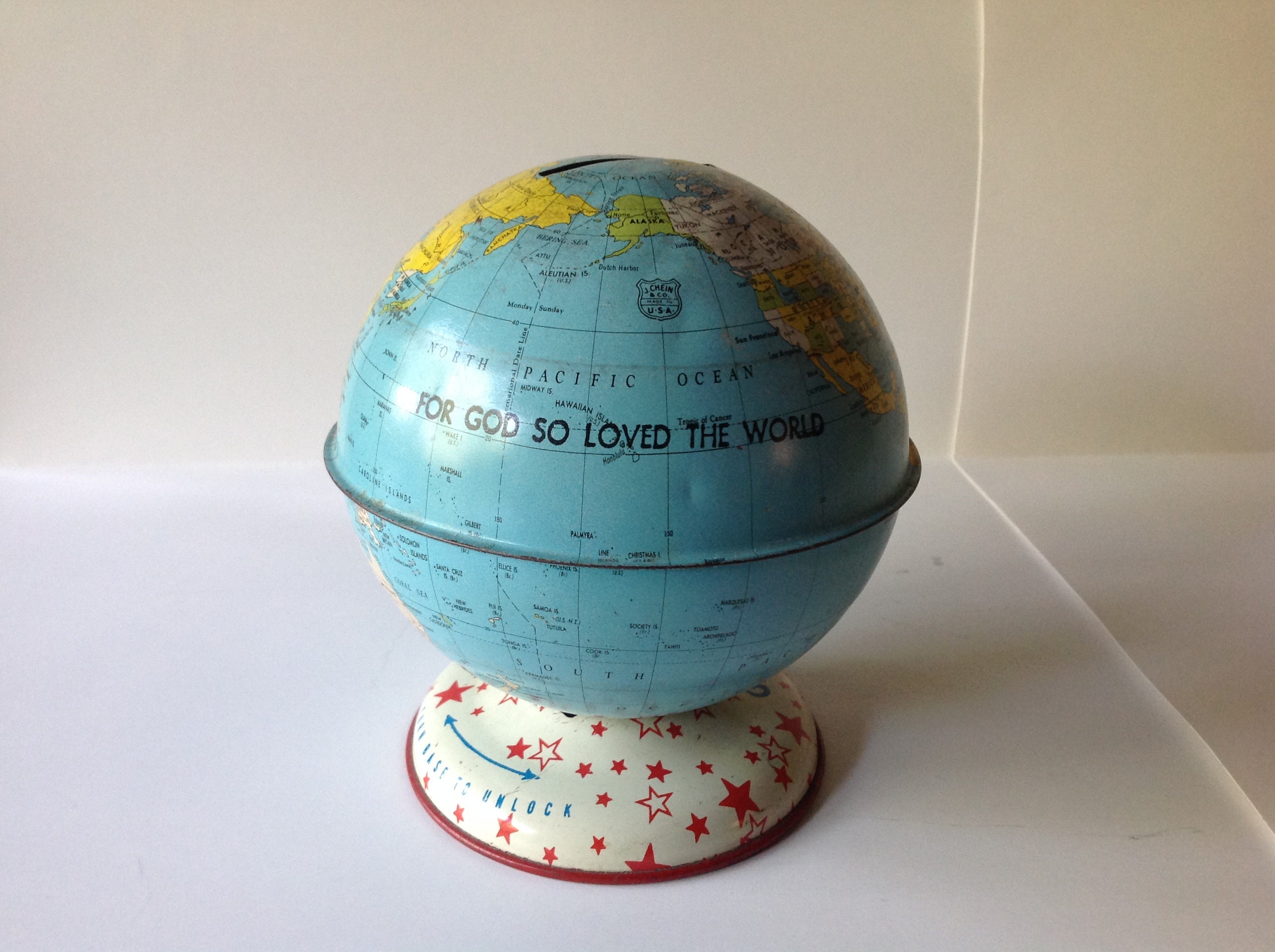 Vintage the World Globe Coin Bank - Etsy
