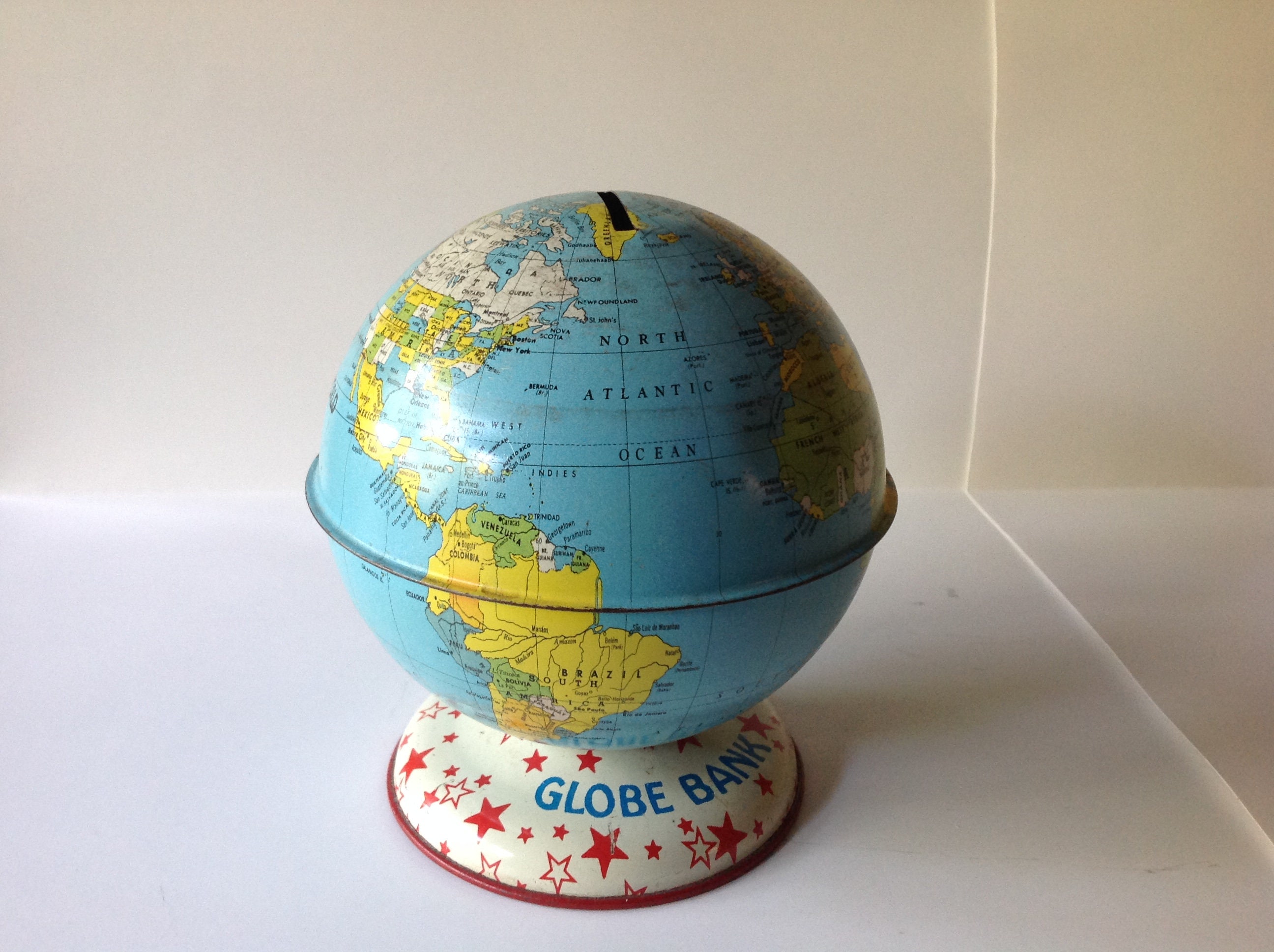 Vintage the World Globe Coin Bank - Etsy