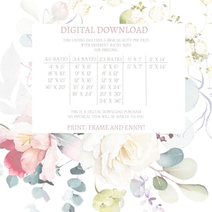 Watercolor Wildflower Field Printable | Colorful Flower Garden Wall Art ...