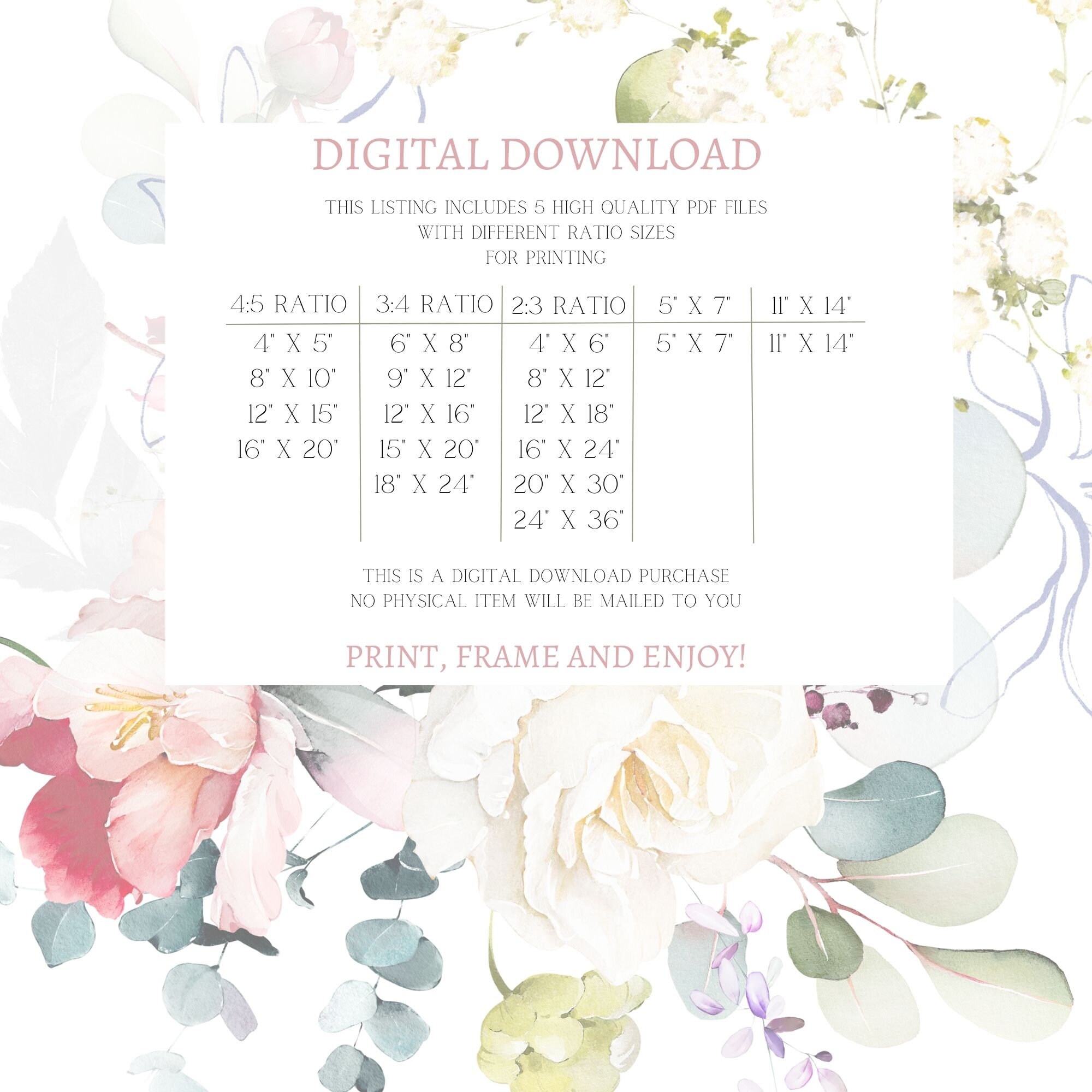 Pink & Purple Watercolor Flower Printable, Colorful Flowers, Falling ...