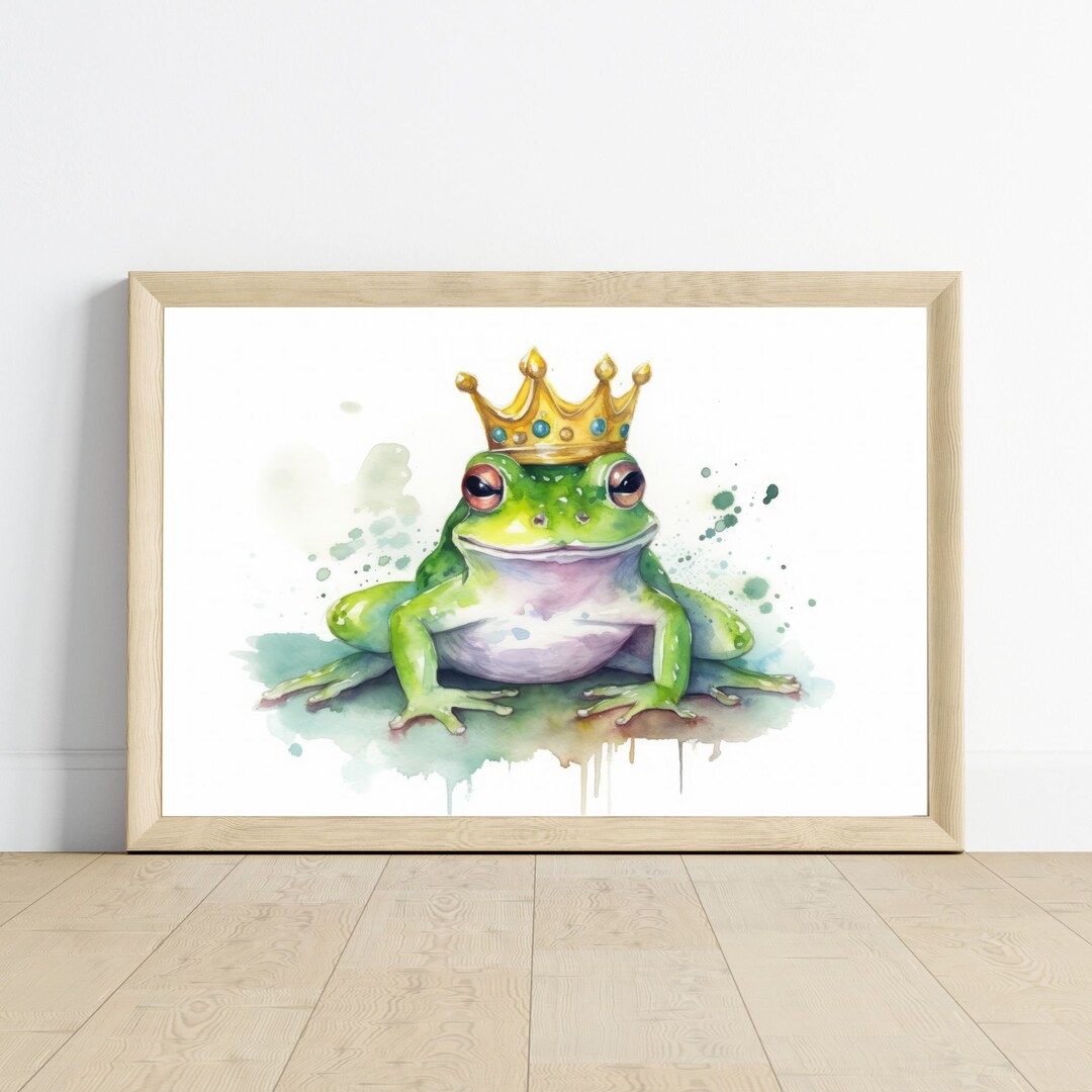 Watercolor Frog Prince Printable | Fairytale Nursery or Kids Room Wall ...