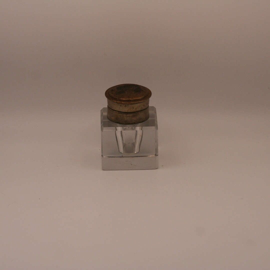 Vintage Rare Original Victorian Clear Glass Unique Ink Pot - Etsy