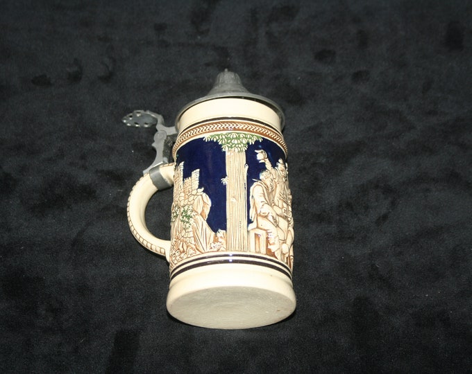 Vintage German Beer Stine 4 Mini Hand Painted Mug With Handle and LID ...