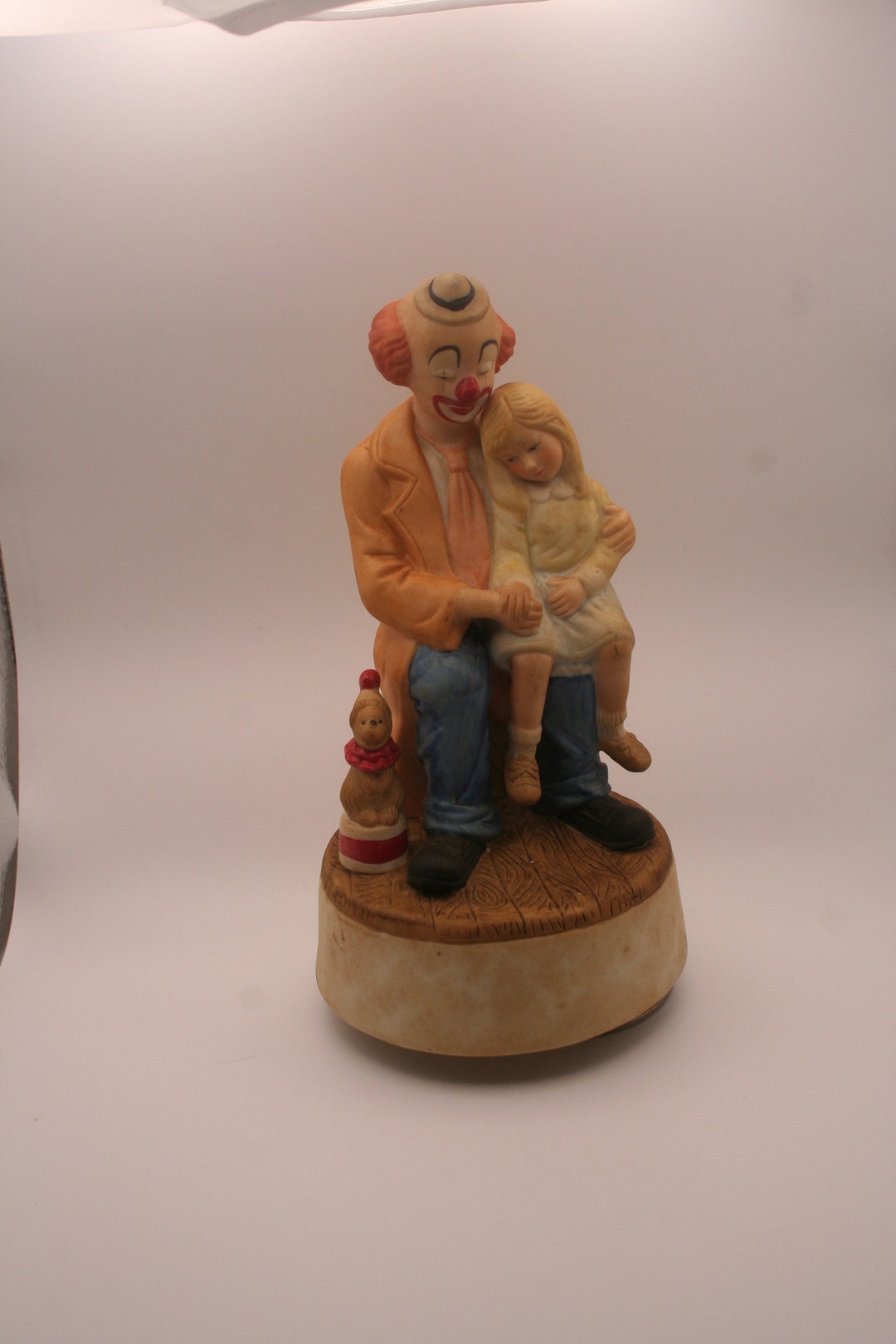 Aldon Clown W Little Girl on Lap Revolving Ceramic Music Box - Etsy