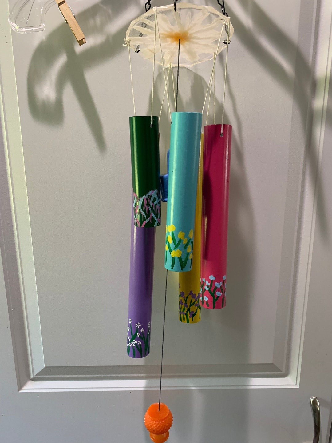 Hand-painted Flower Themed Wind Chimes - Etsy