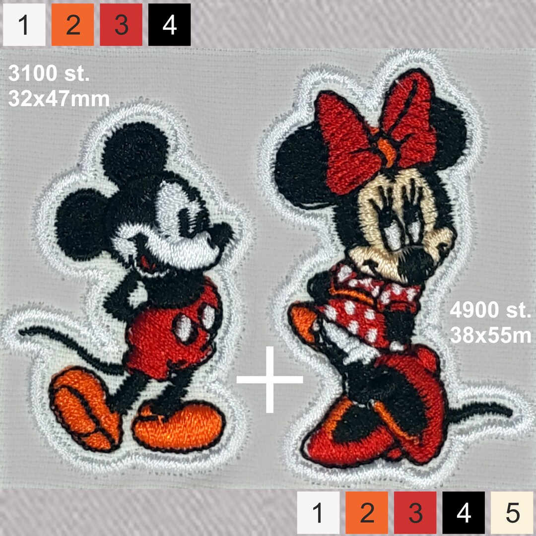 Mickey + Minnie Mouse Machine Embroidery Designs / 2 Separated Tajima ...