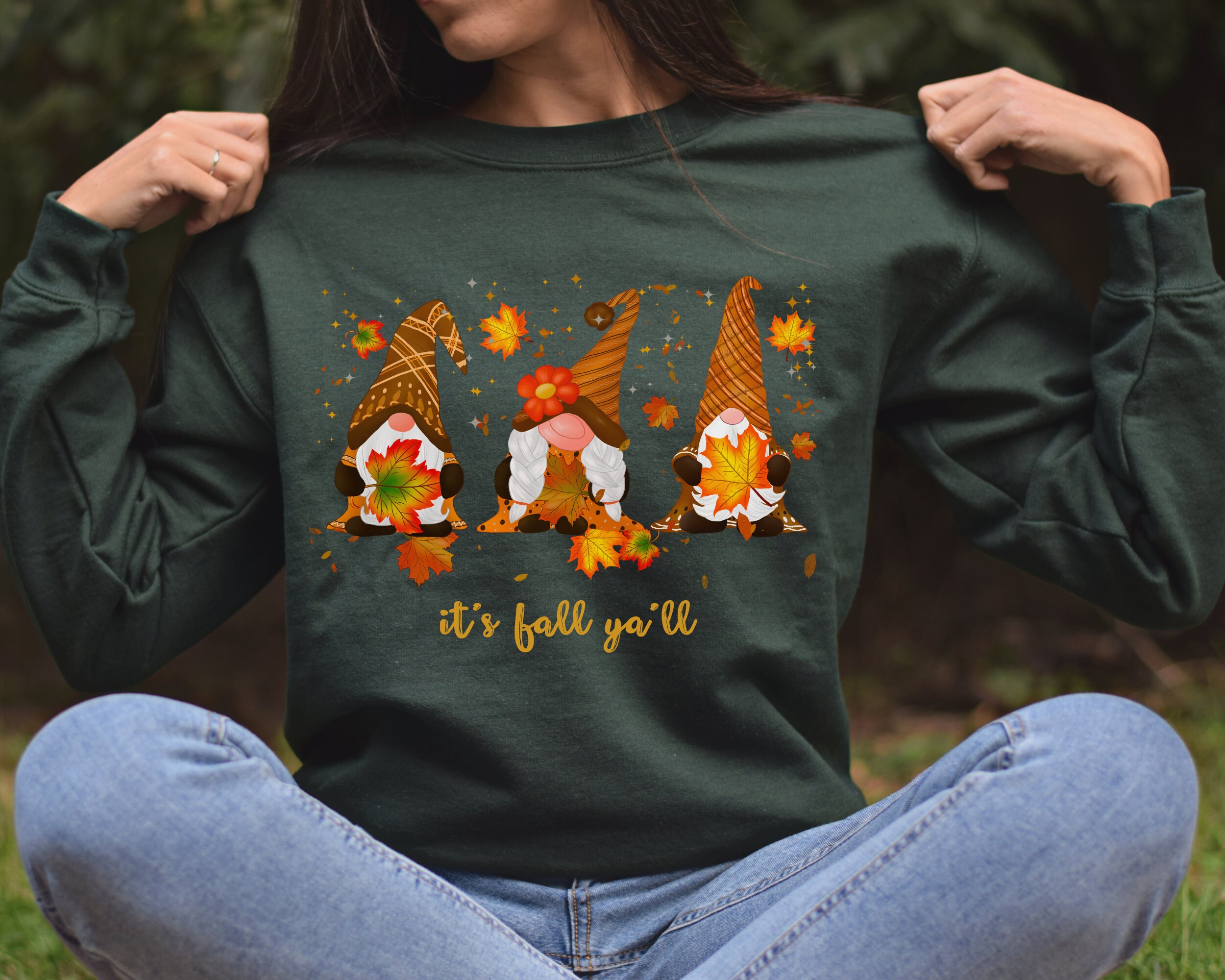 Fall Dwarfs Sweatshirt, Cute Gnomes Sweater, Autumn Lover Gnomes sold ...