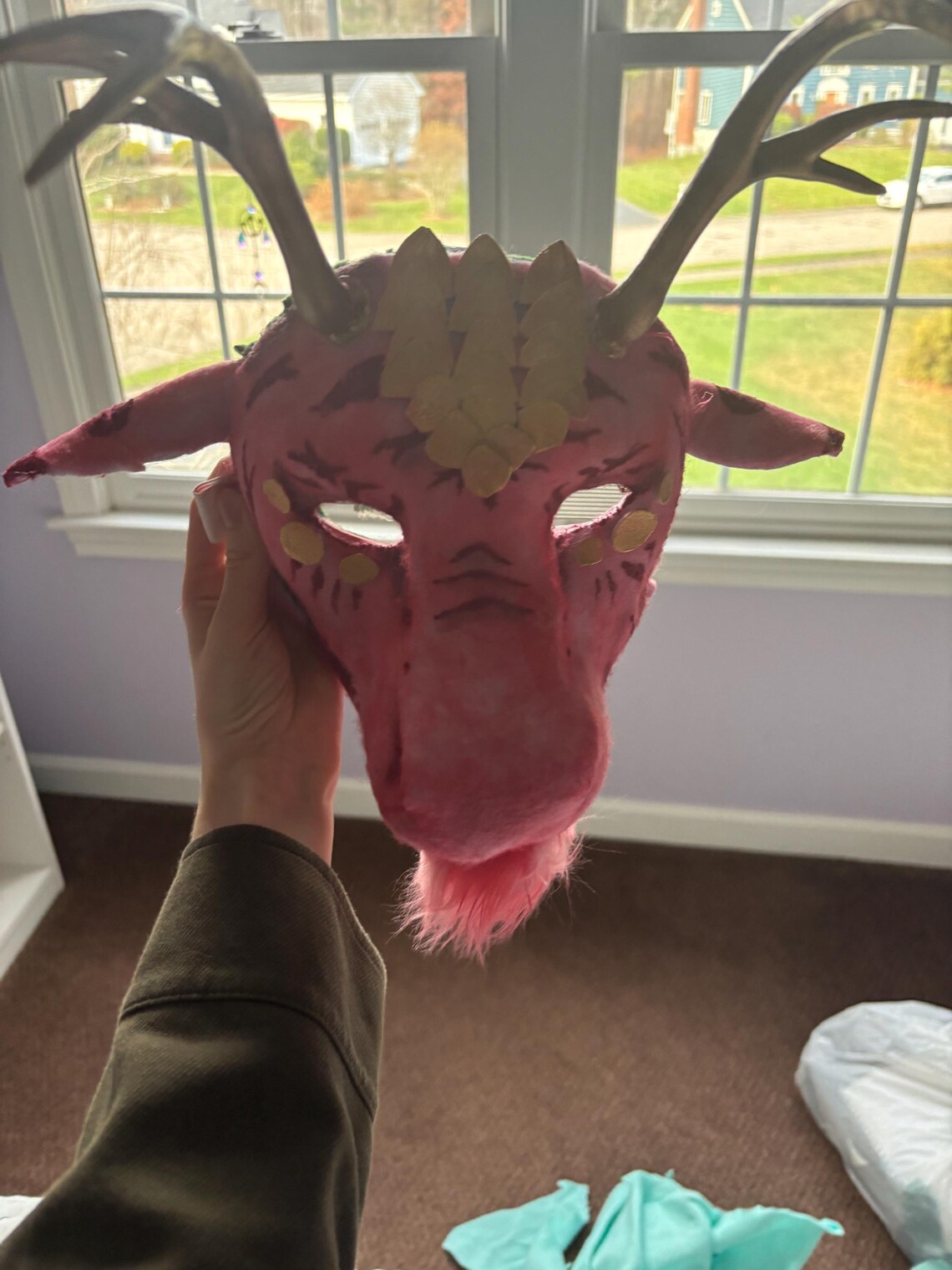 Sakura Eastern Dragon Mask for Costumes Fursuits or Therians - Etsy