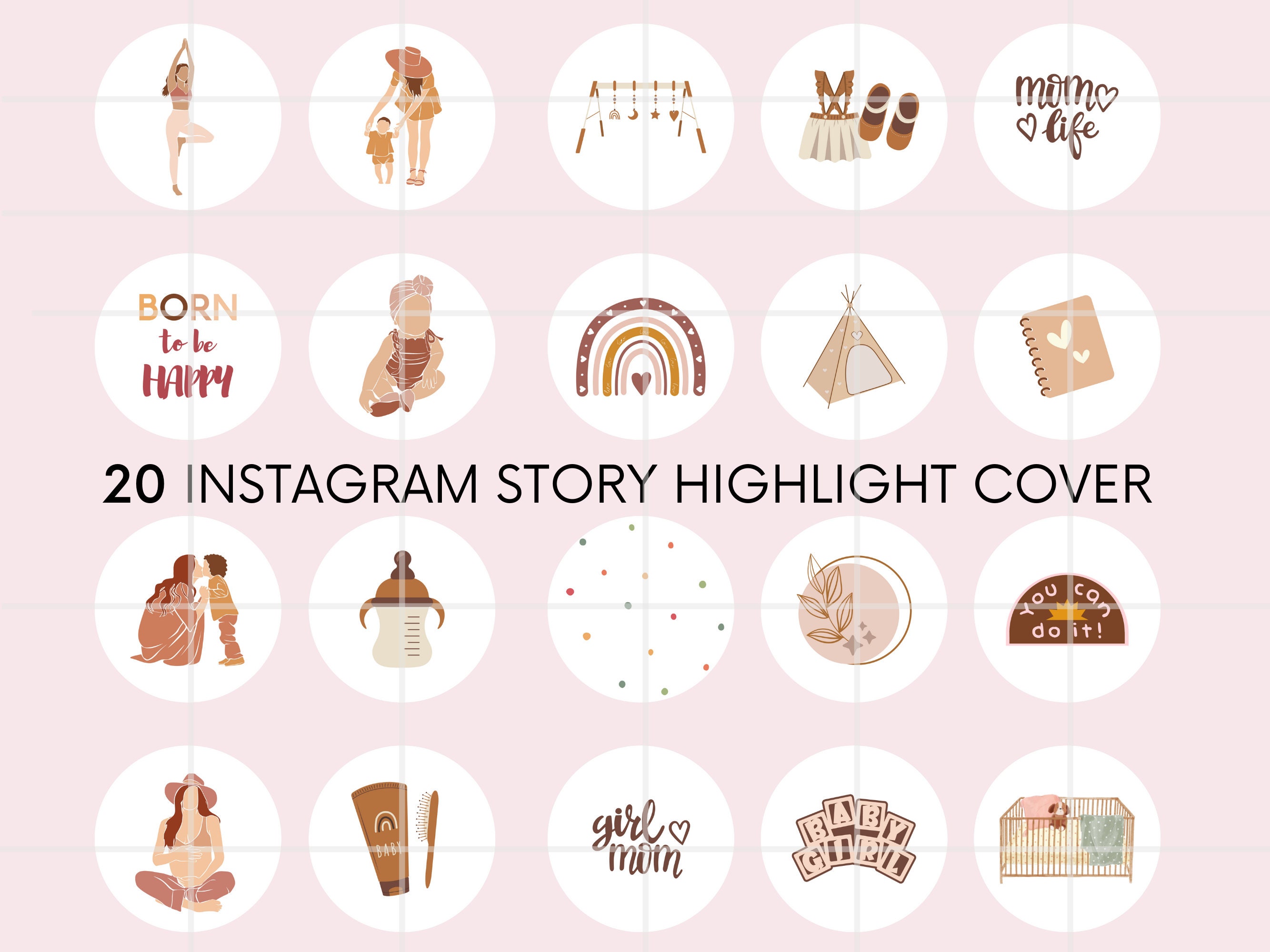 Mom Instagram Templates, Highlight Icons, Mom Life Instagram Highlights ...