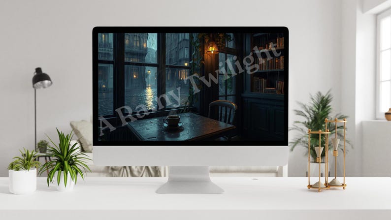 Harry | Moody Rainy Café Screensaver | Cozy Coffee Shop Wallpaper for ...