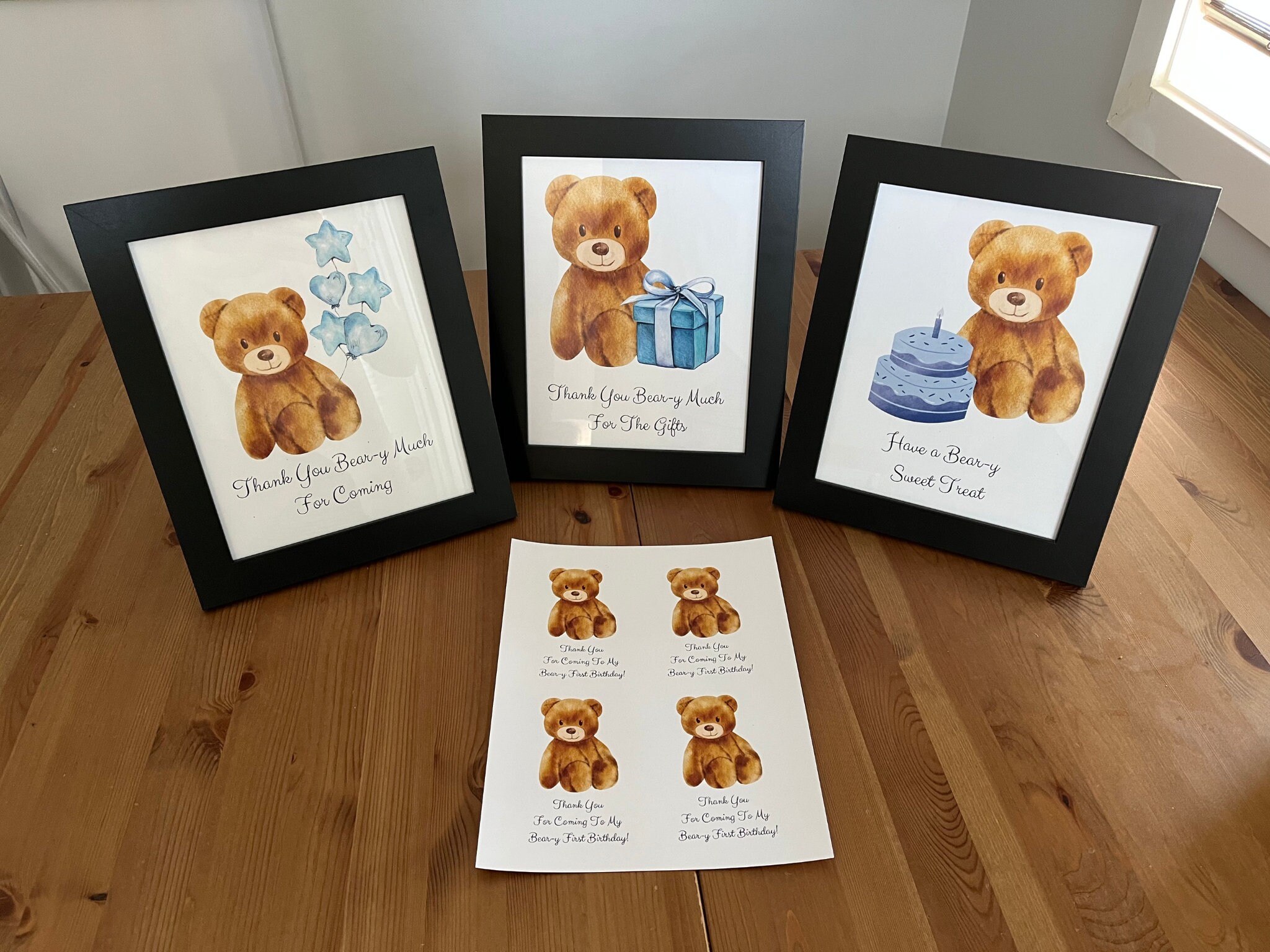 Beary First Birthday Printable Bundle Bear Themed Instant Download - Etsy