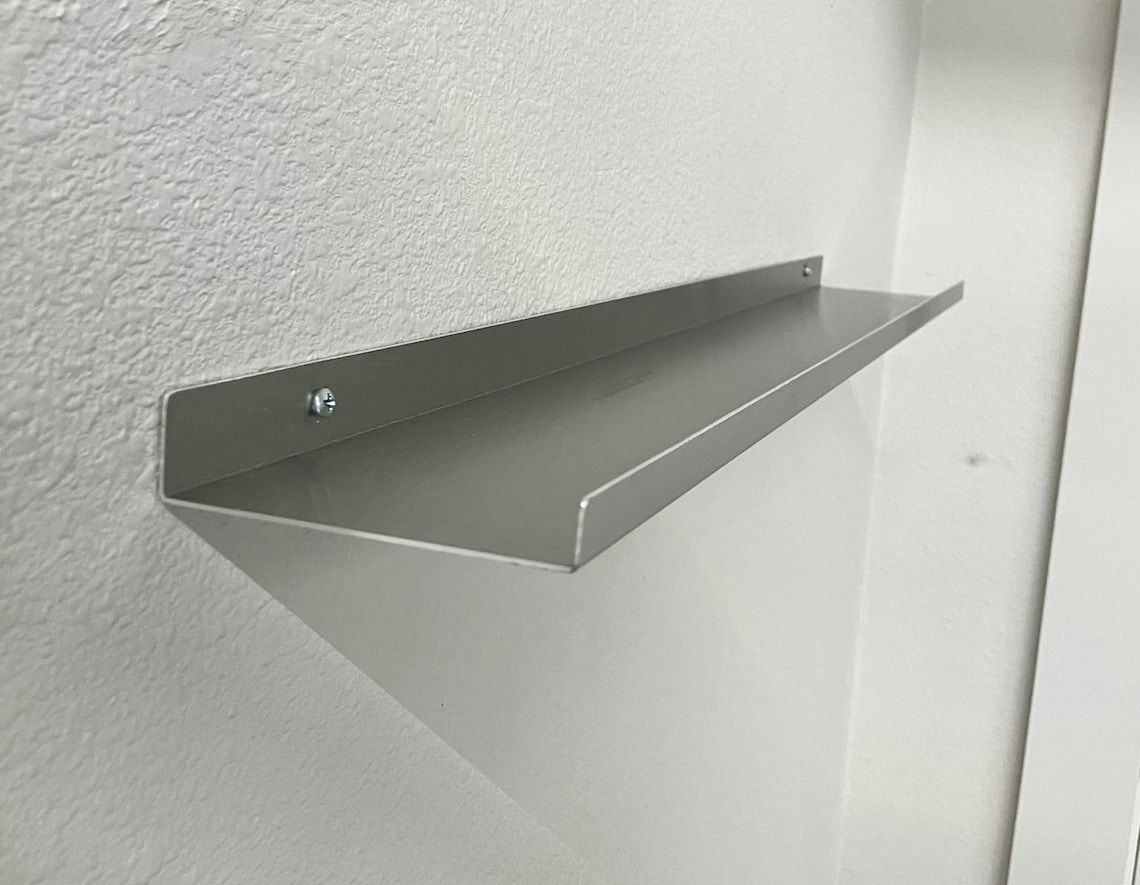 Simple Custom Shelf With Lip - Stainless Steel Finish - Etsy