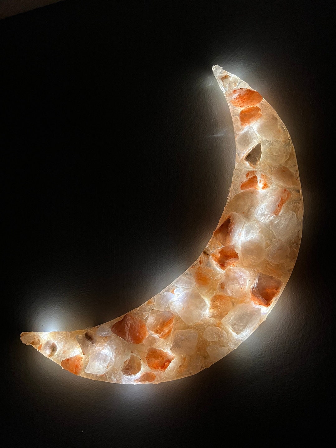 Salt Lamp Crescent Moon Lights - Etsy