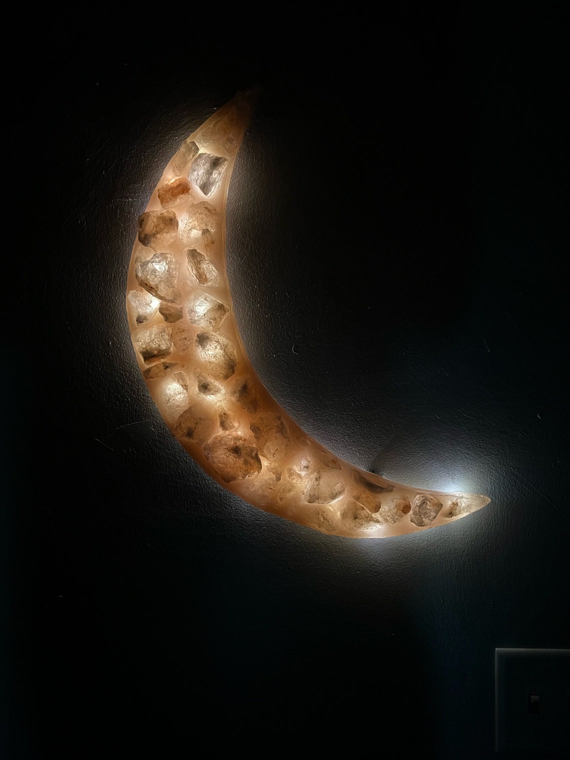 Salt Lamp Crescent Moon Lights - Etsy
