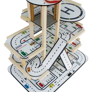 Multi-storey Wooden Toy Car Park With Elevator, Wooden Toys - Etsy