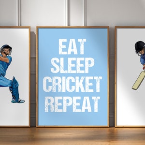 Cricket Posters, Set of 3 Cricket Prints, Cricket Wall Art, Cricket ...