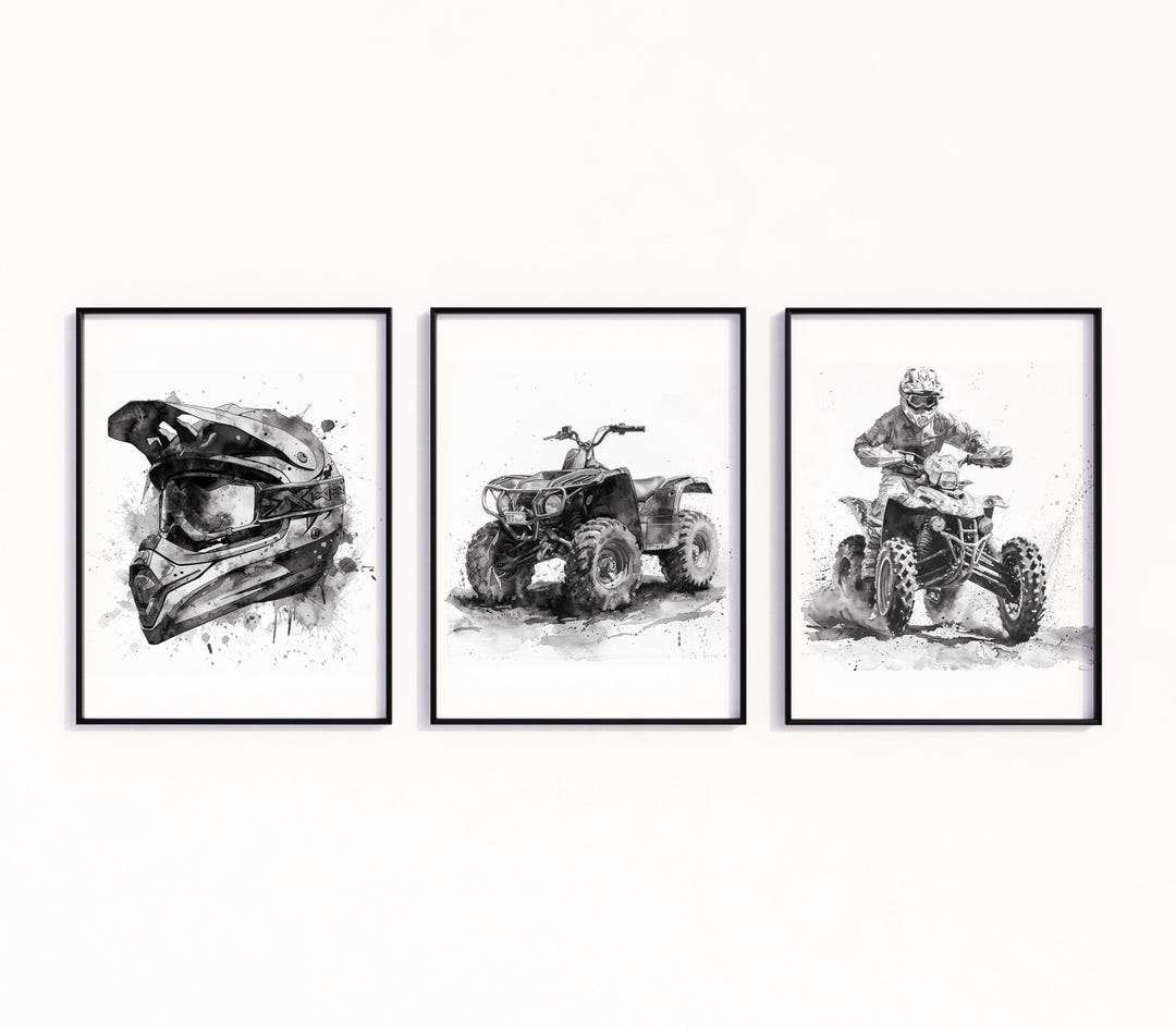 Quad Biking Prints, Biking Wall Art, Digital Download, Quad Bike Poster ...