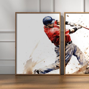 Baseball Poster, Baseball Print Set, Baseball Print, Boys Bedroom Decor ...