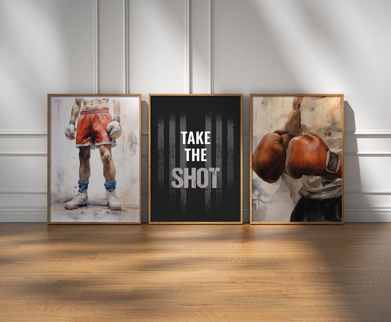 Boxing Posters, Boxing Print Set of 3, Boxing Wall Art, Digital ...