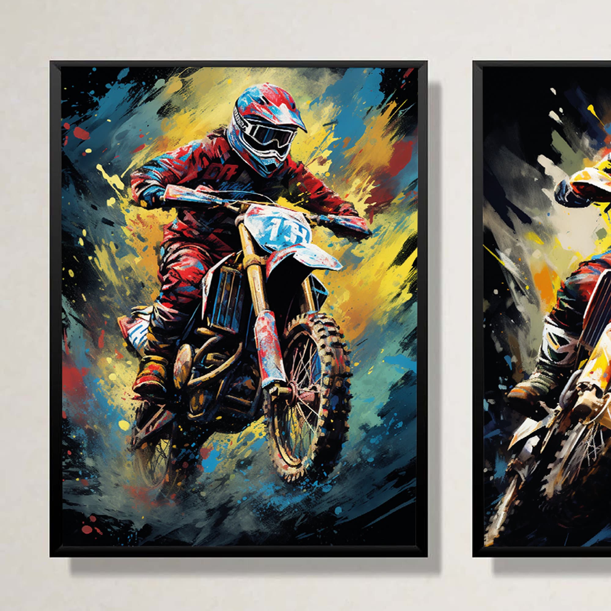 Motocross Prints, Set of 3 Dirt Bike Wall Art, Motorcycle Prints ...