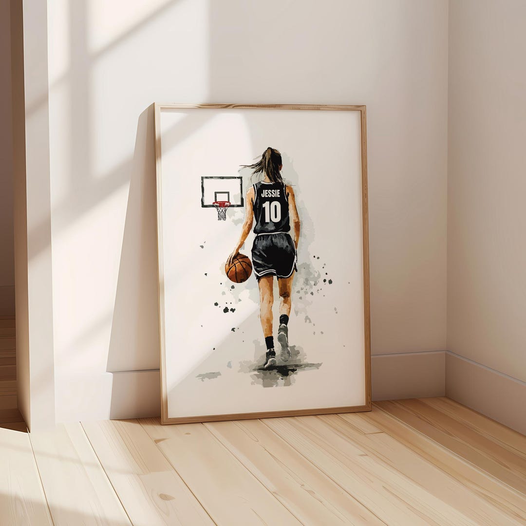 Personalized Girls Basketball Wall Art Basketball Poster Basketball ...