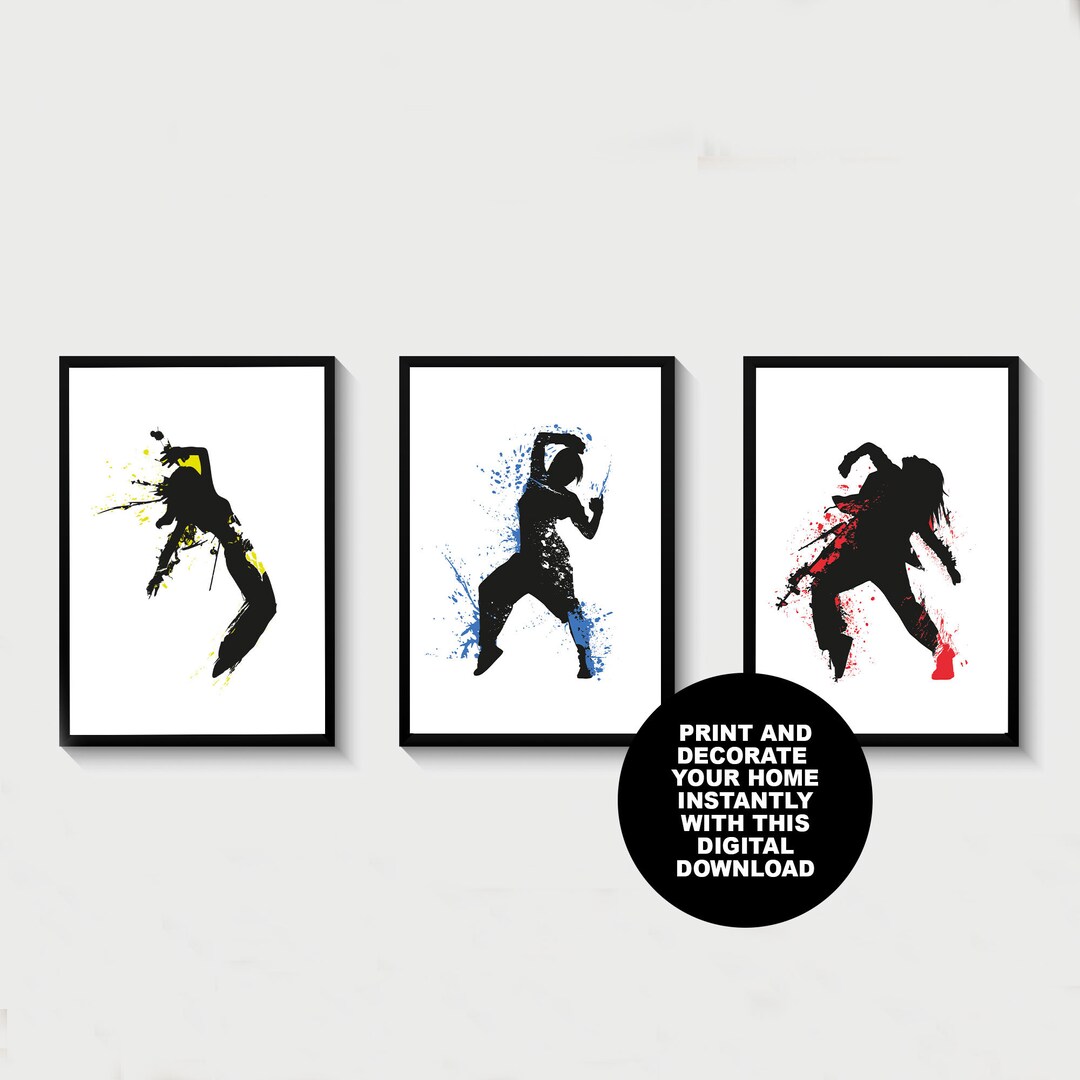 Set of 3 Dance Printable Wall Art, Dancer Print Set, Girls Room Decor ...
