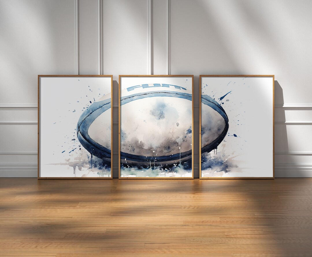 Rugby Wall Art Prints, Set of 3 Rugby Prints, Boys Bedroom Decor, Gift ...